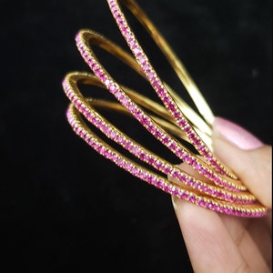 Pink Indian Bangles ,traditional Bangles,wedding Bangles, Pink Bridal ...