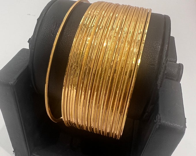 Indian Bangles, 22k Gold Plated 24 Bangles Set, Traditional Indian ...