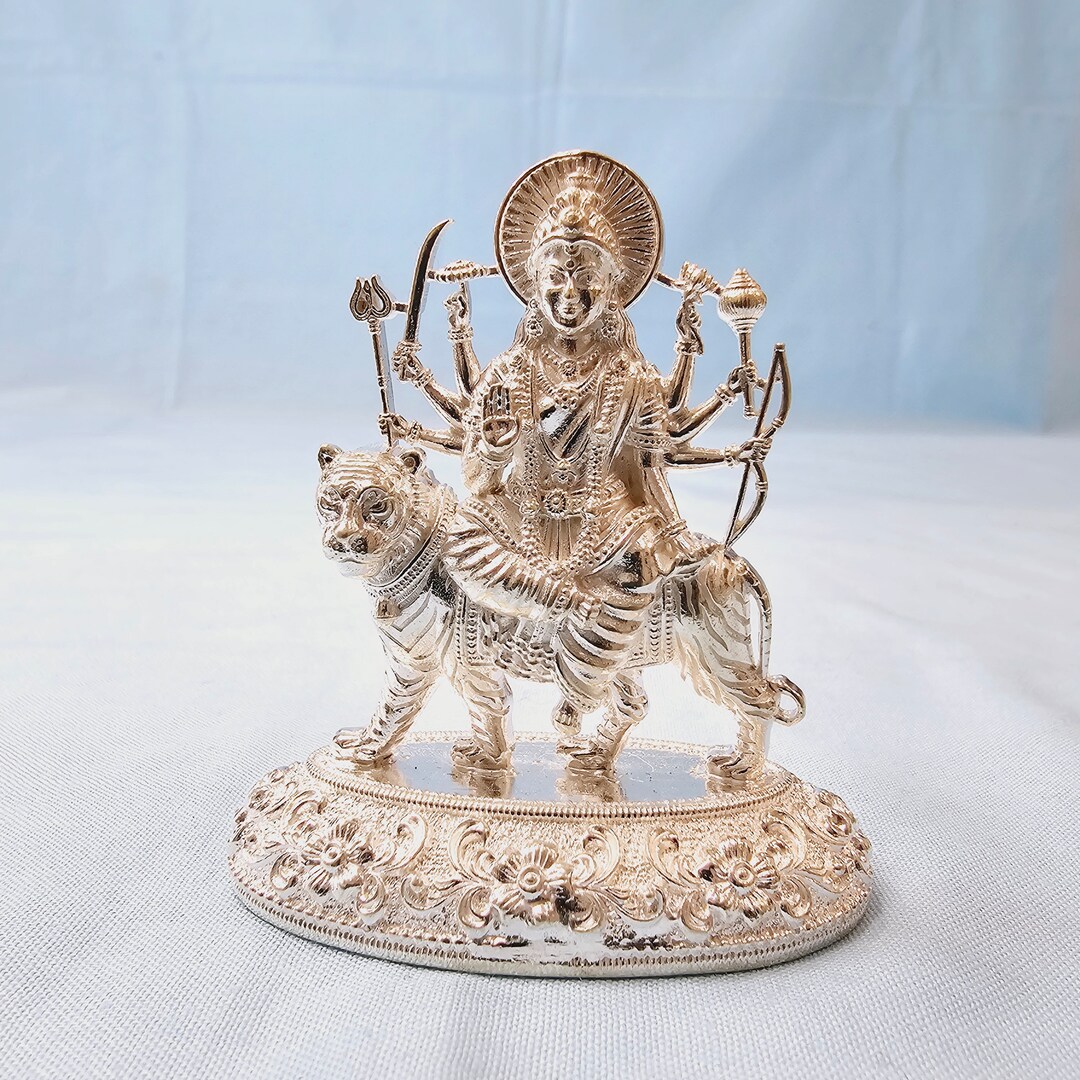 Silver Durga Devi Idol Pure Silver Durga Ma Statue Hindu - Etsy