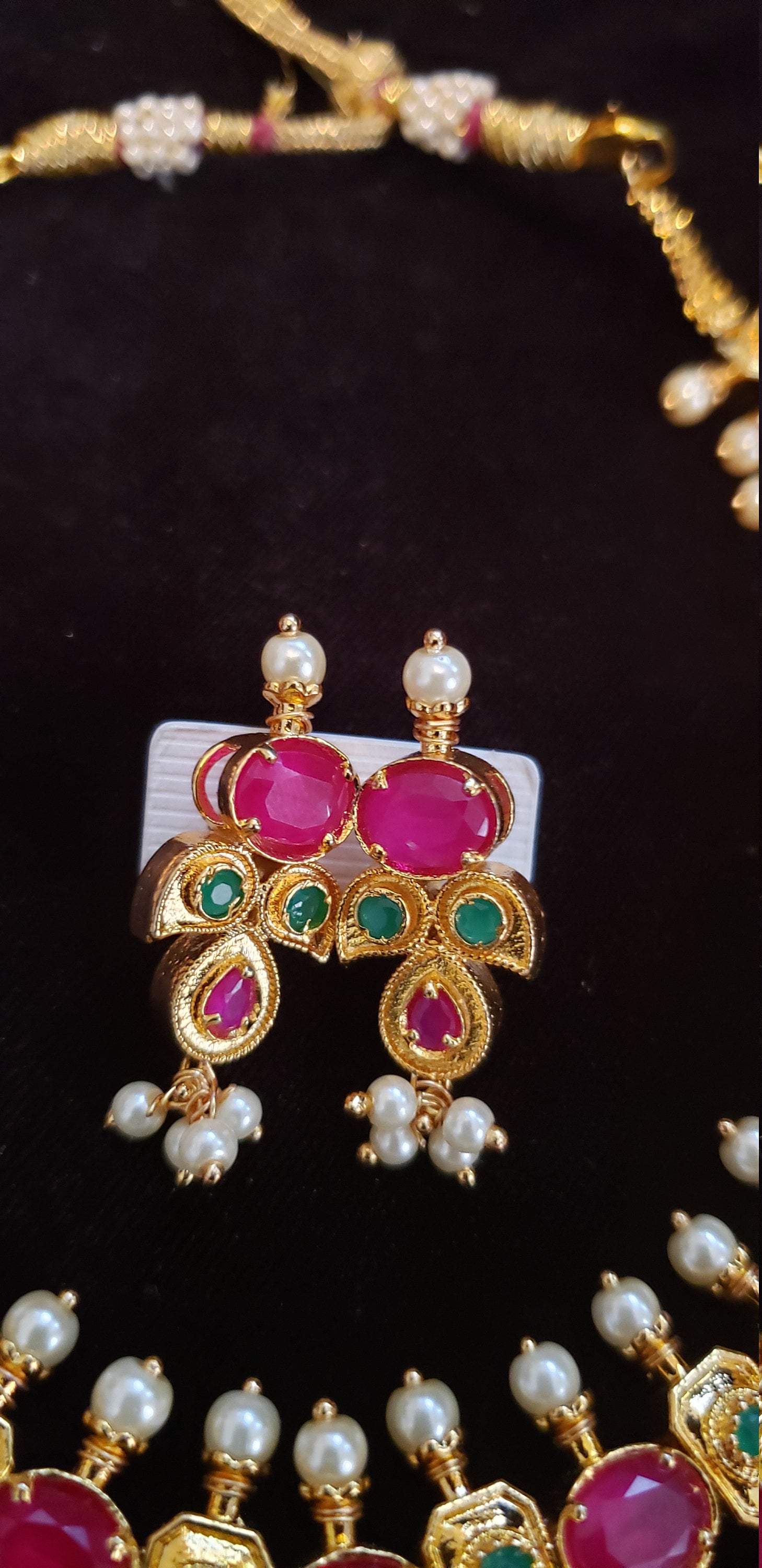 Indian Jewelry, Kempu Jewelry,fashion Jewelry, Ruby, Emerald, Brides ...