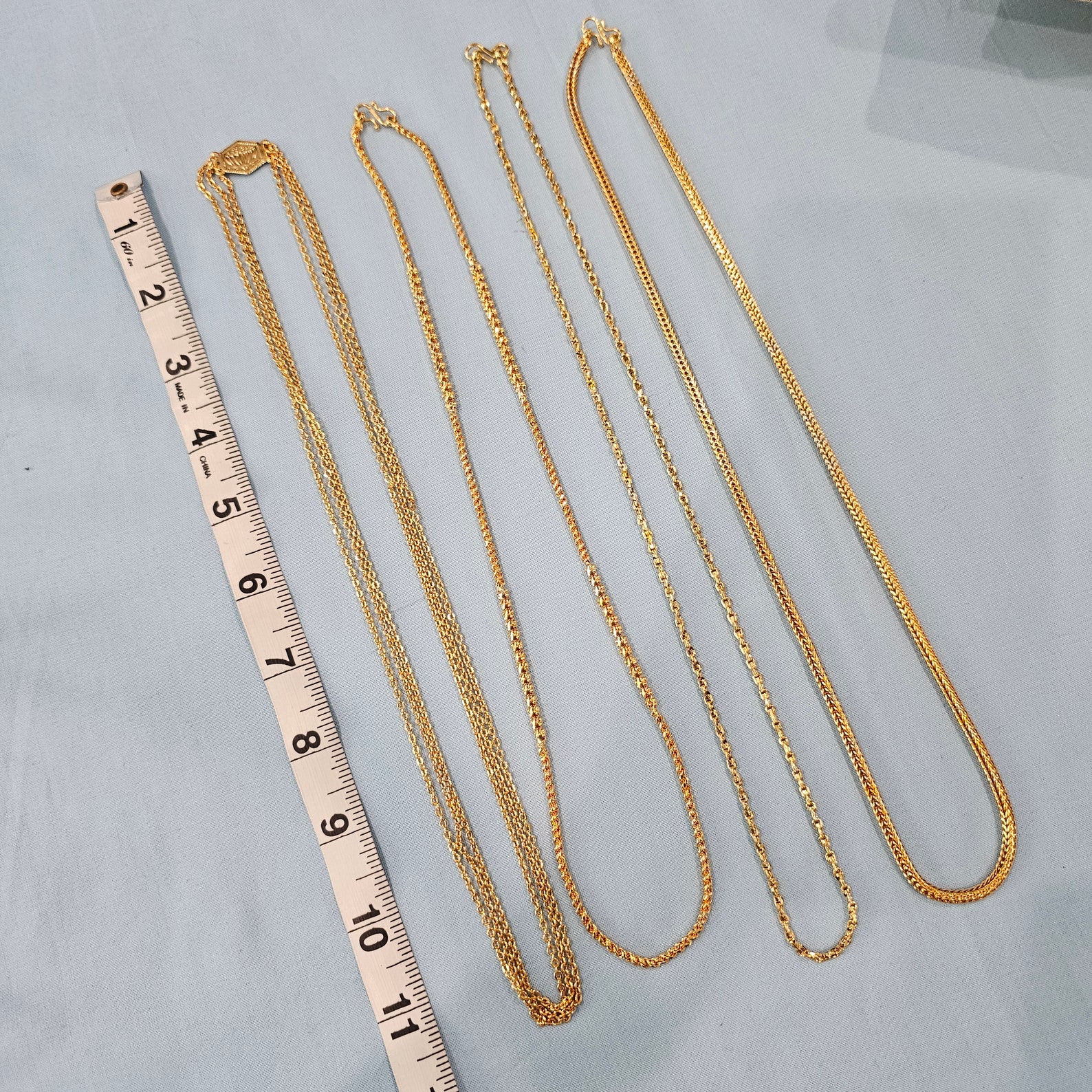 Long Matt Finish Antique Gold Chain, Long Necklace Chain, Matt Finish ...
