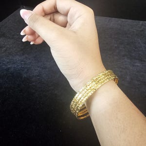 Set of 4 Indian Bangles, 22k Gold Plated Bangles Set, Traditional Indian Wedding Bangles, Kadas ...