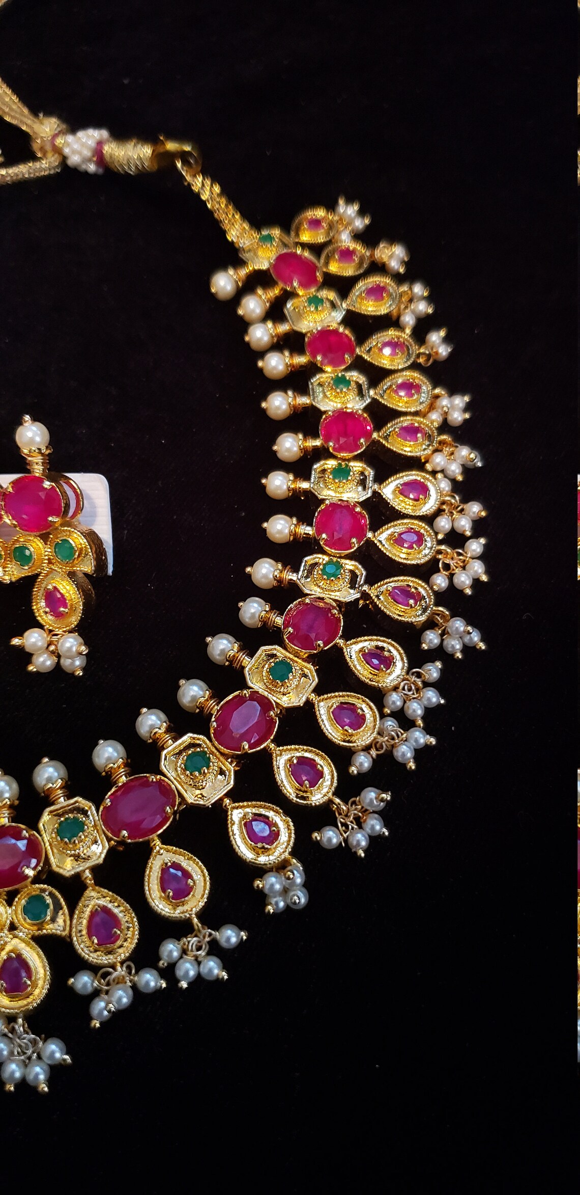 Indian Jewelry, Kempu Jewelry,fashion Jewelry, Ruby, Emerald, Brides ...