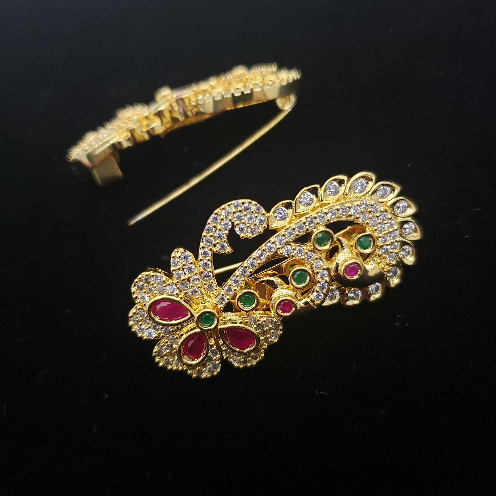 Saree Pins or Flower Brooch Floral Broach wedding Brooch - Etsy