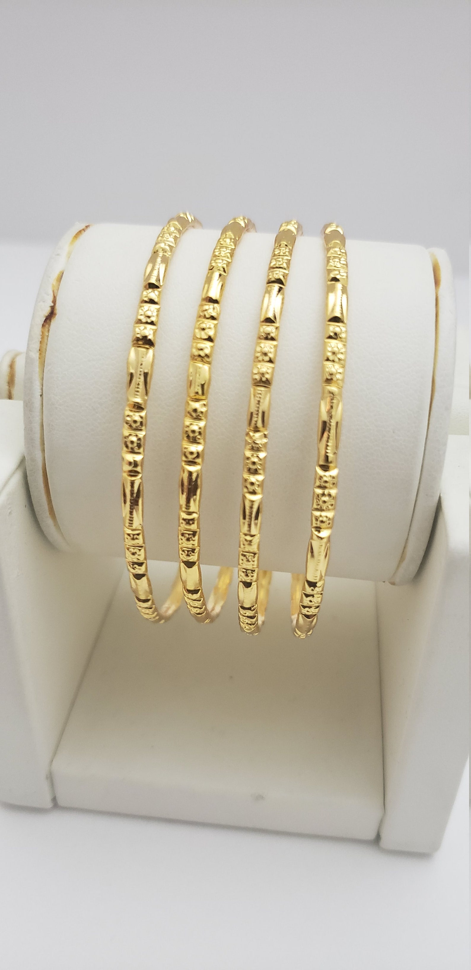 Gold Covering Bangles Set 4 Bangle Set 22k Gold Plated | Etsy