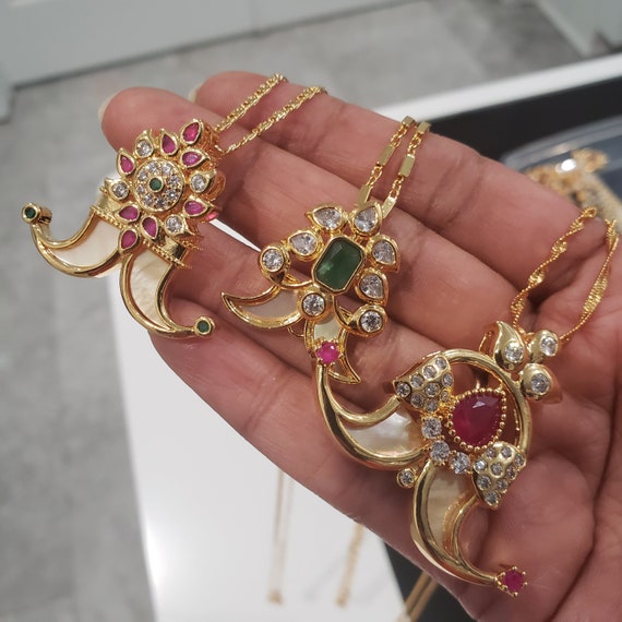 Puli Goru Pendant High Quality AD Stones With Semi Precious | Etsy