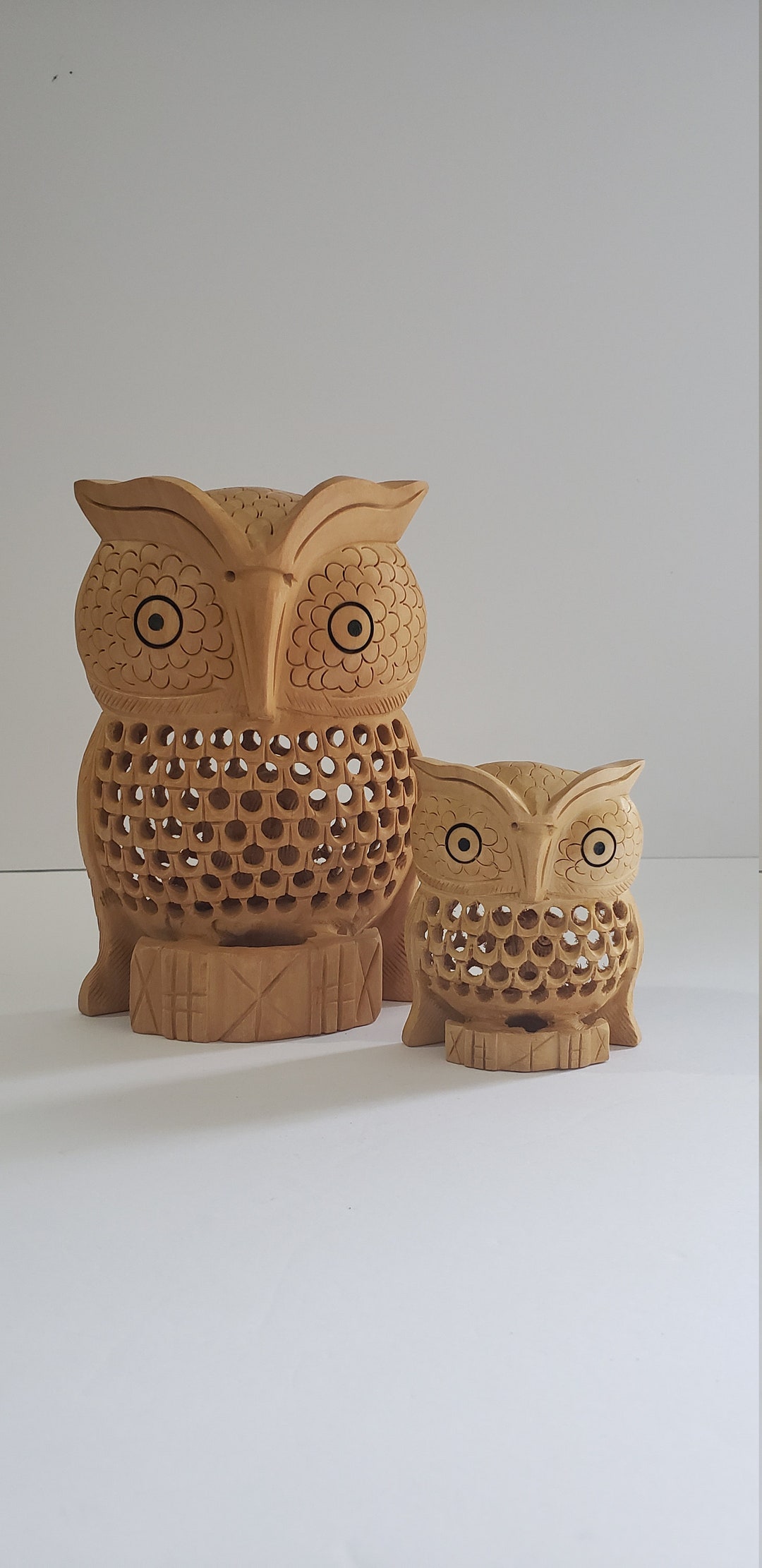 Wooden Handmade Owl Set, Handicrafts of India, Home Decor, Living Room ...