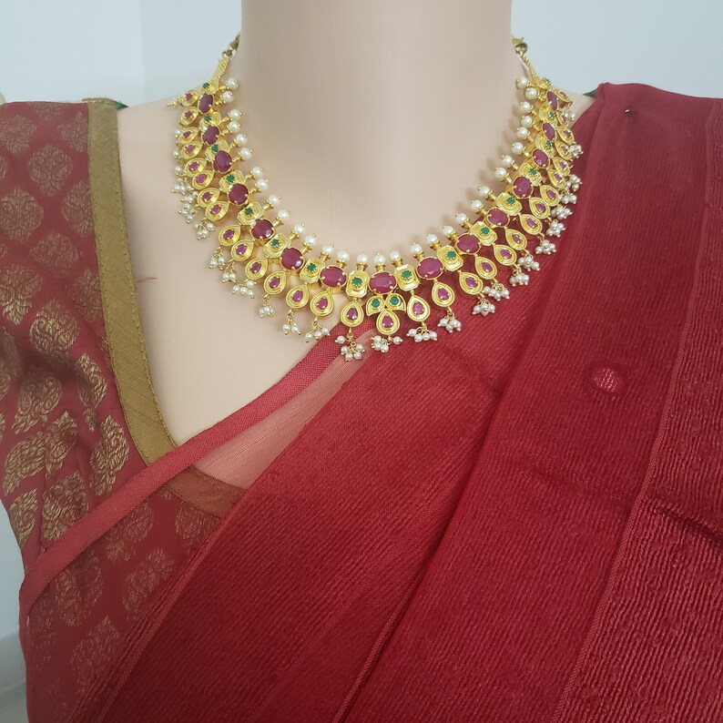 Indian Jewelry, Kempu Jewelry,fashion Jewelry, Ruby, Emerald, Brides ...