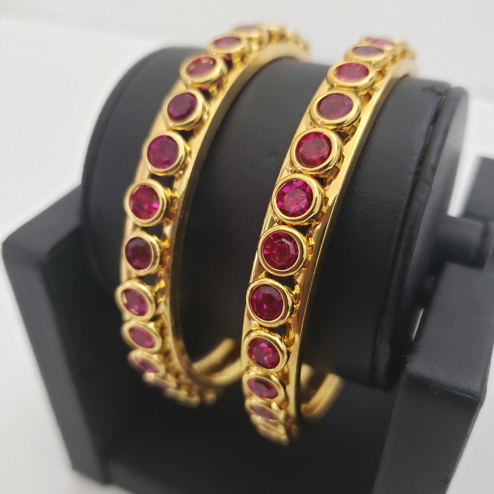 Pink Indian Bangles 22k Gold Plated 2 Bangles Set Mix N | Etsy