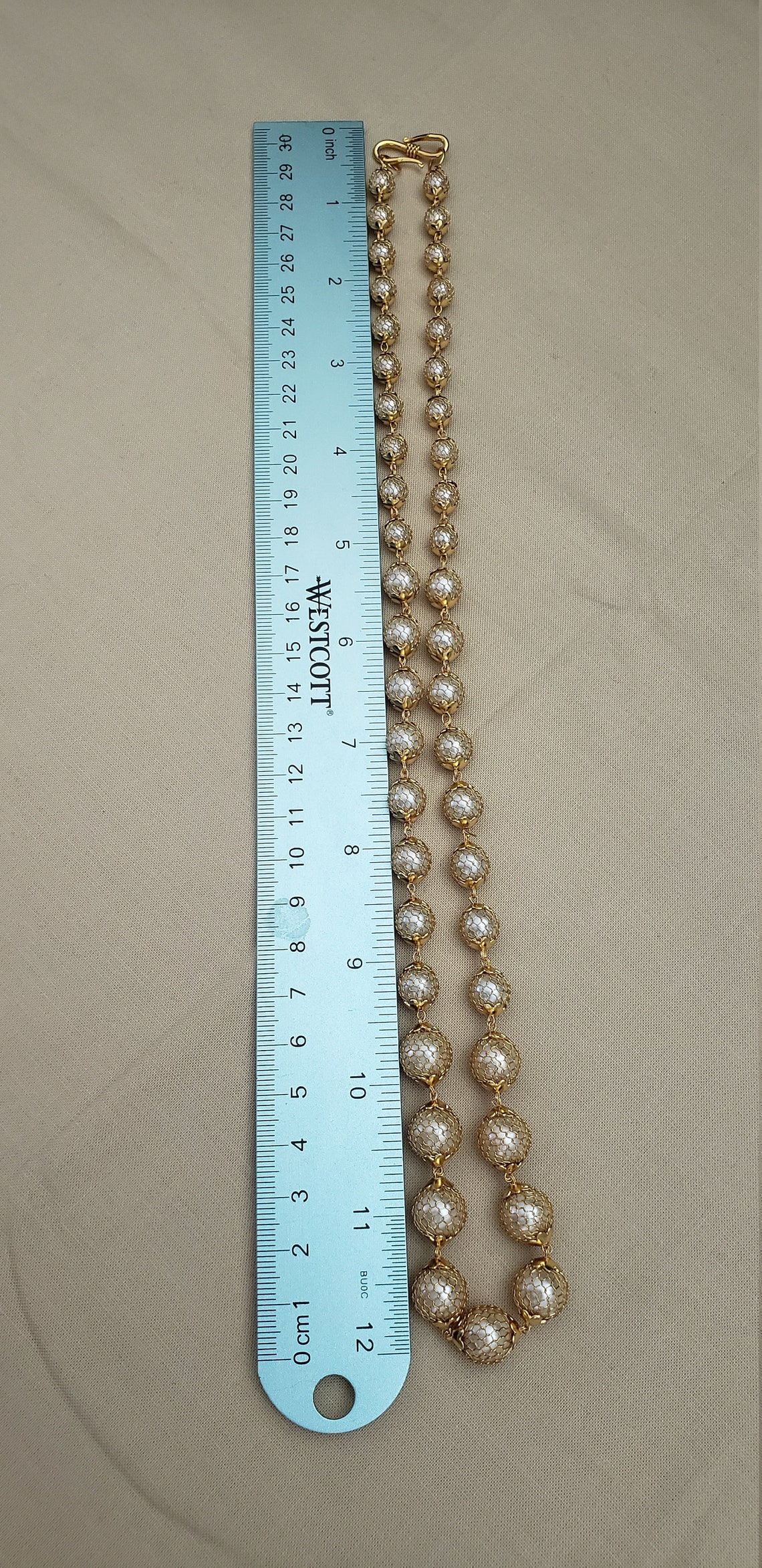 Net pattern Pearl necklace High quality semi precious pearls | Etsy