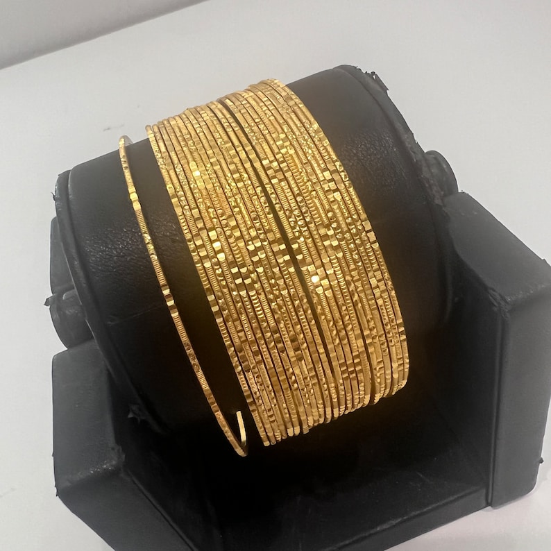 Indian Bangles 22k Gold Plated 24 Bangles Set Traditional - Etsy