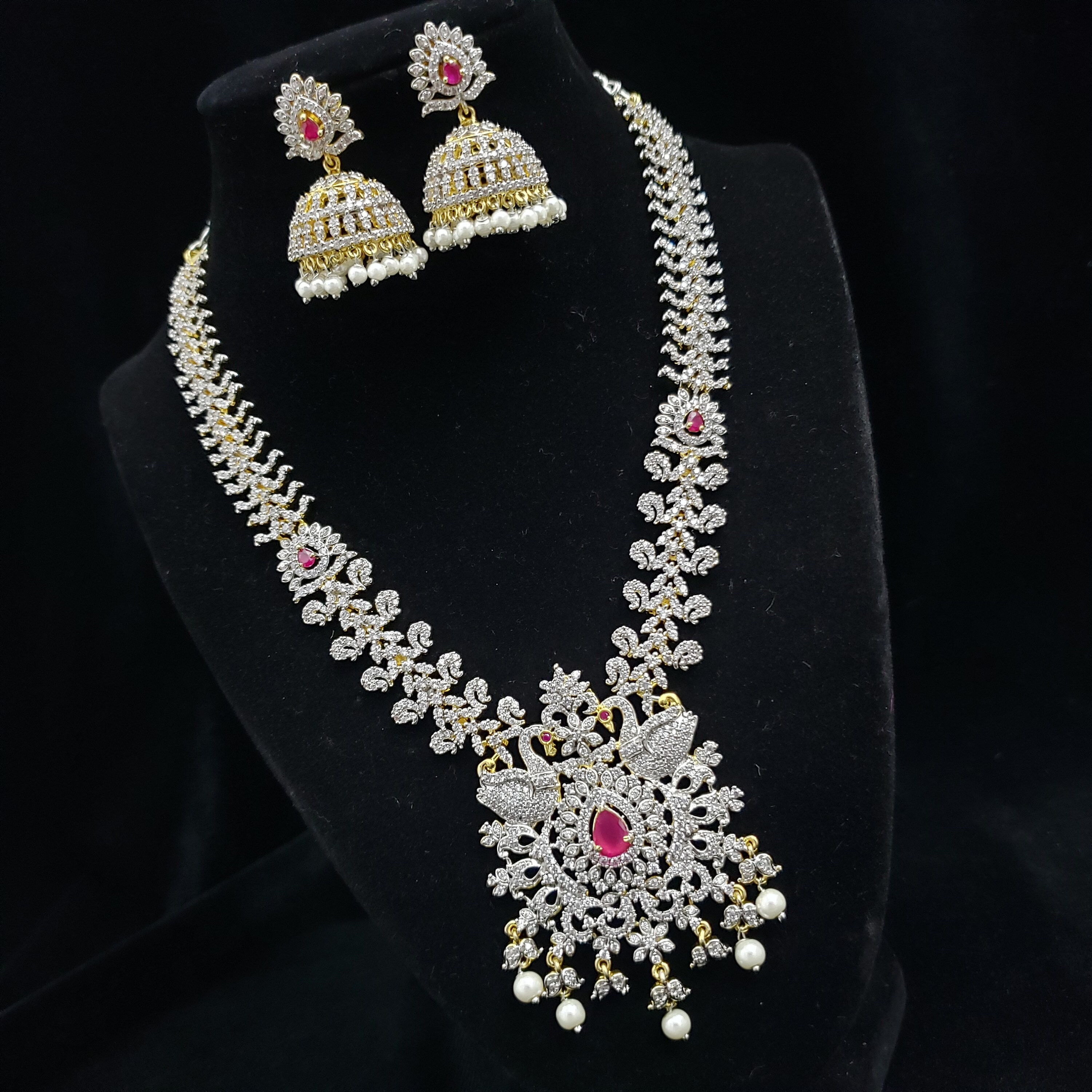 Traditional Indian necklace South Indian Jewelry Semi | Etsy