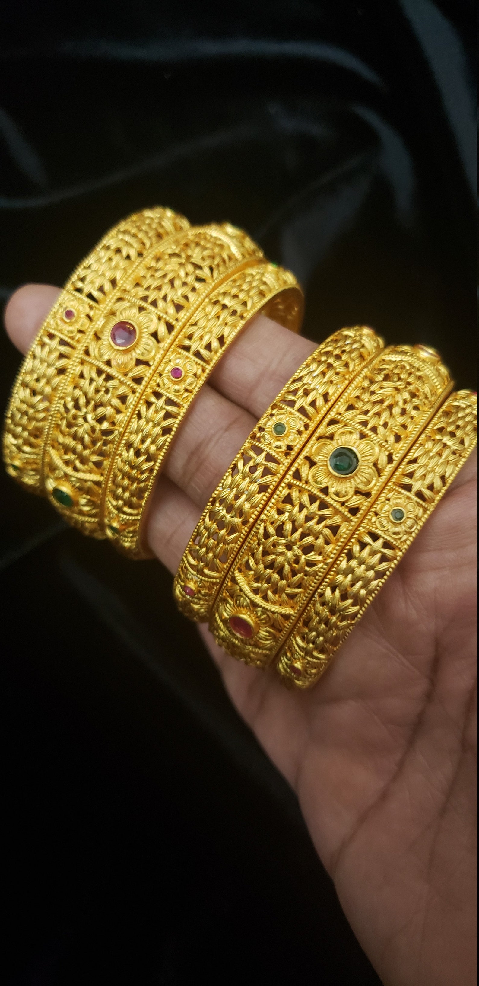 Matte finish Bangles Set 6 Bangle set 22k Gold Plated | Etsy