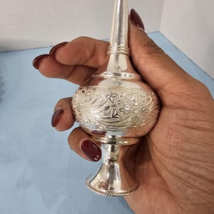 Pure Silver Paneer Butti, Silver Rose Water Sprinkler, Paneer Sambu for ...