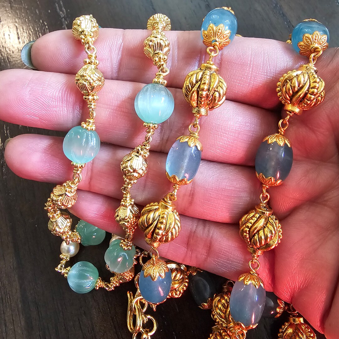 92.5 Pure Silver Chains, Nakshi Beads Chains, Teal Silver Chains- Mix ...