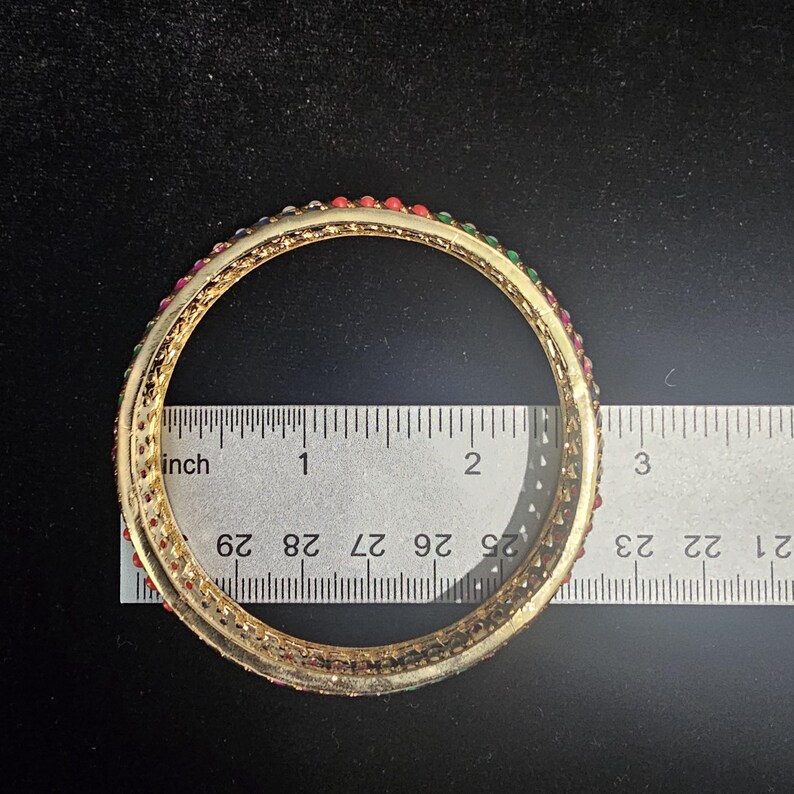 Navaratna Bangles, Set of 2, 9 Stones, Ruby, Emerald, Coral Pearl ...
