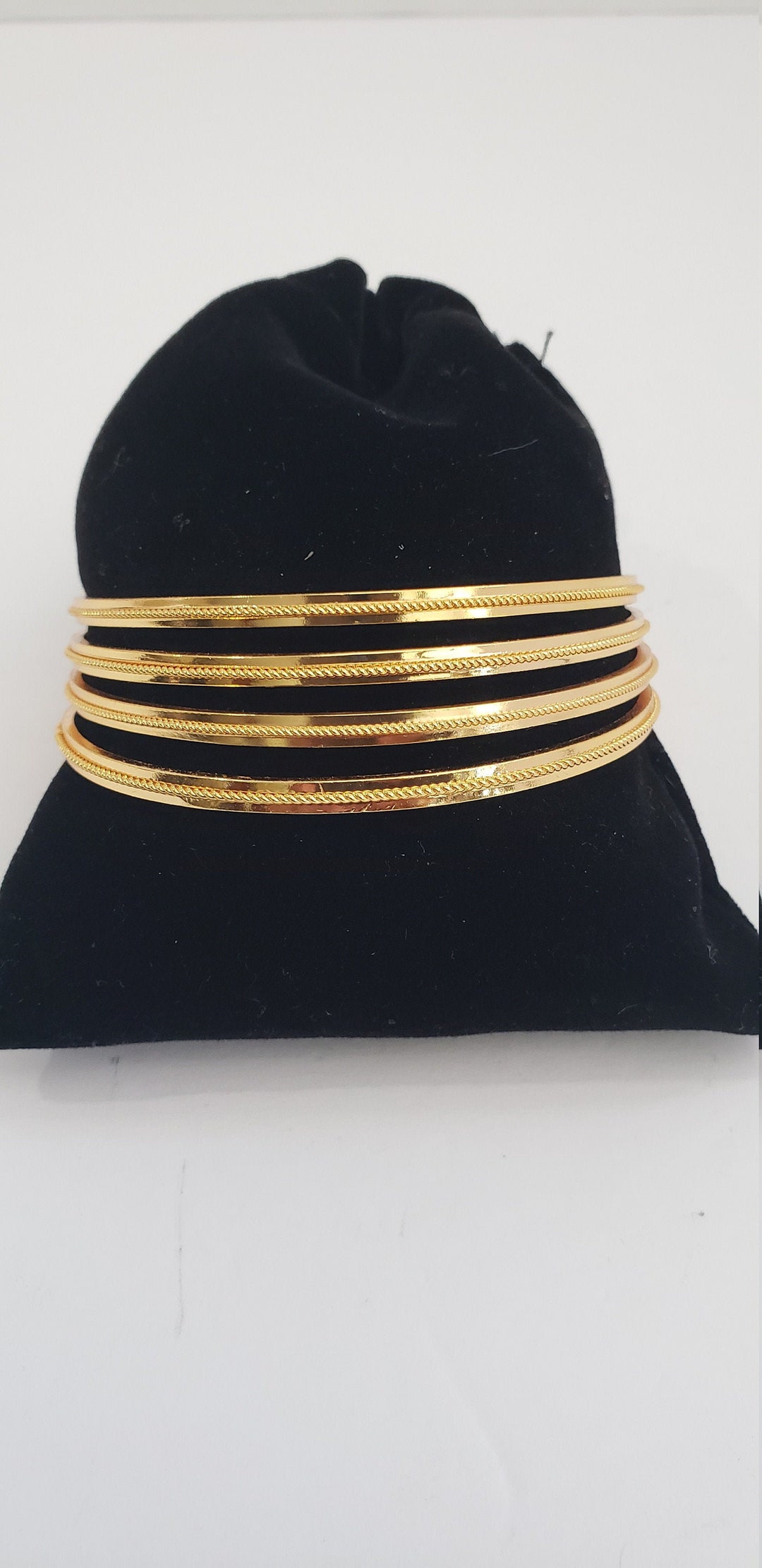 4 Indian Bangles Set, 22k Gold Plated, 4 Bangles Set, Traditional Indian, Wedding Bangles ...