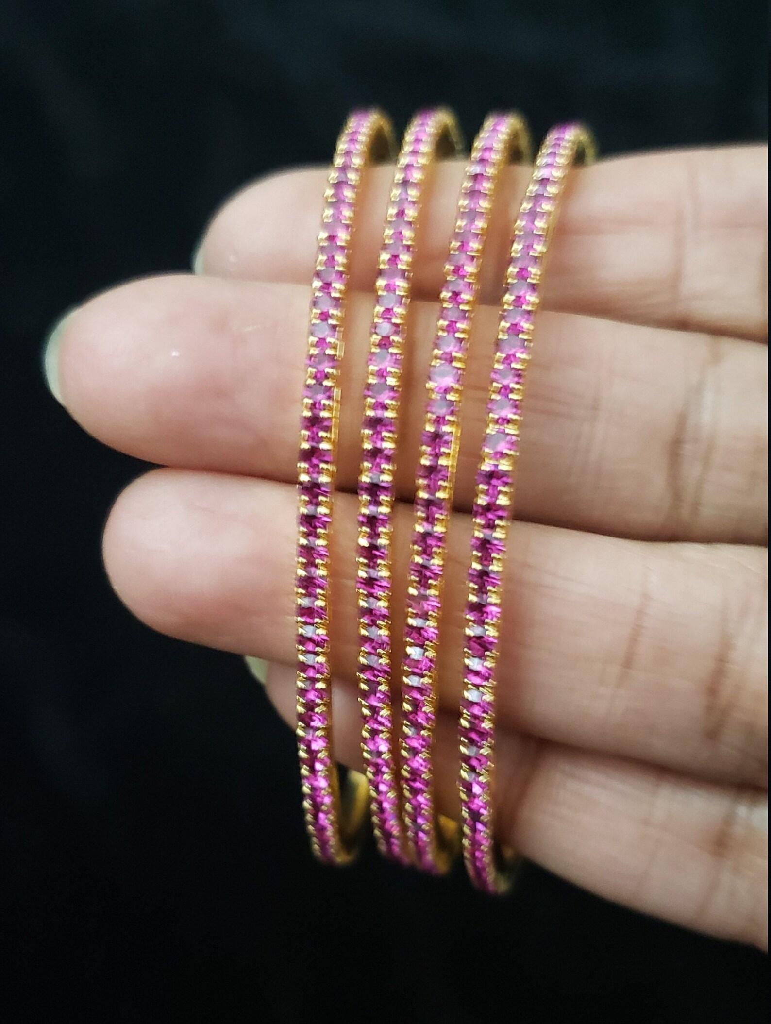 Pink Indian Bangles ,traditional Bangles,wedding Bangles, Pink Bridal ...