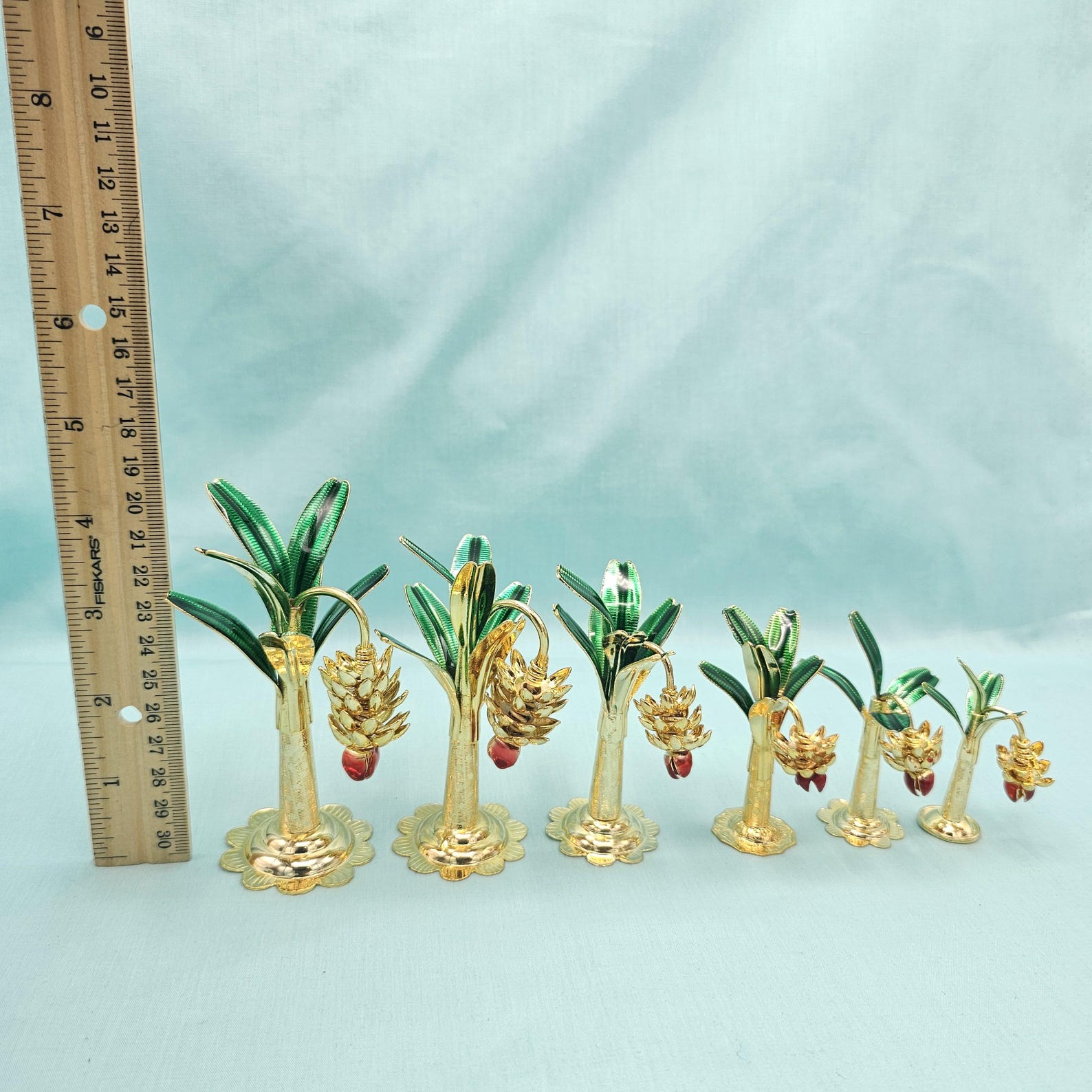 Pure Silver Banana Plants, Full Gold Covering With Green and Red Enamel ...