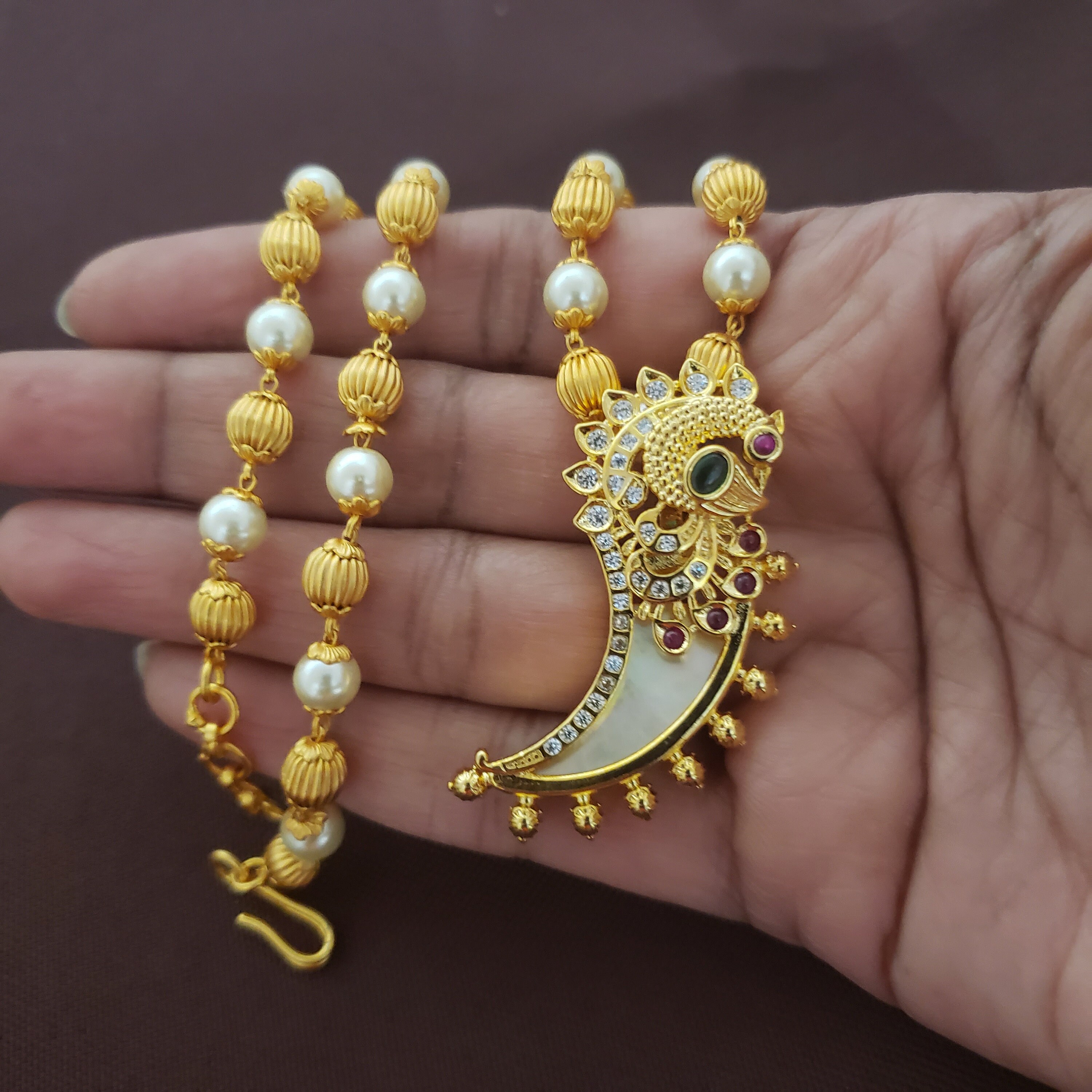 Puli Goru Pendant High Quality AD Stones With Semi Precious - Etsy