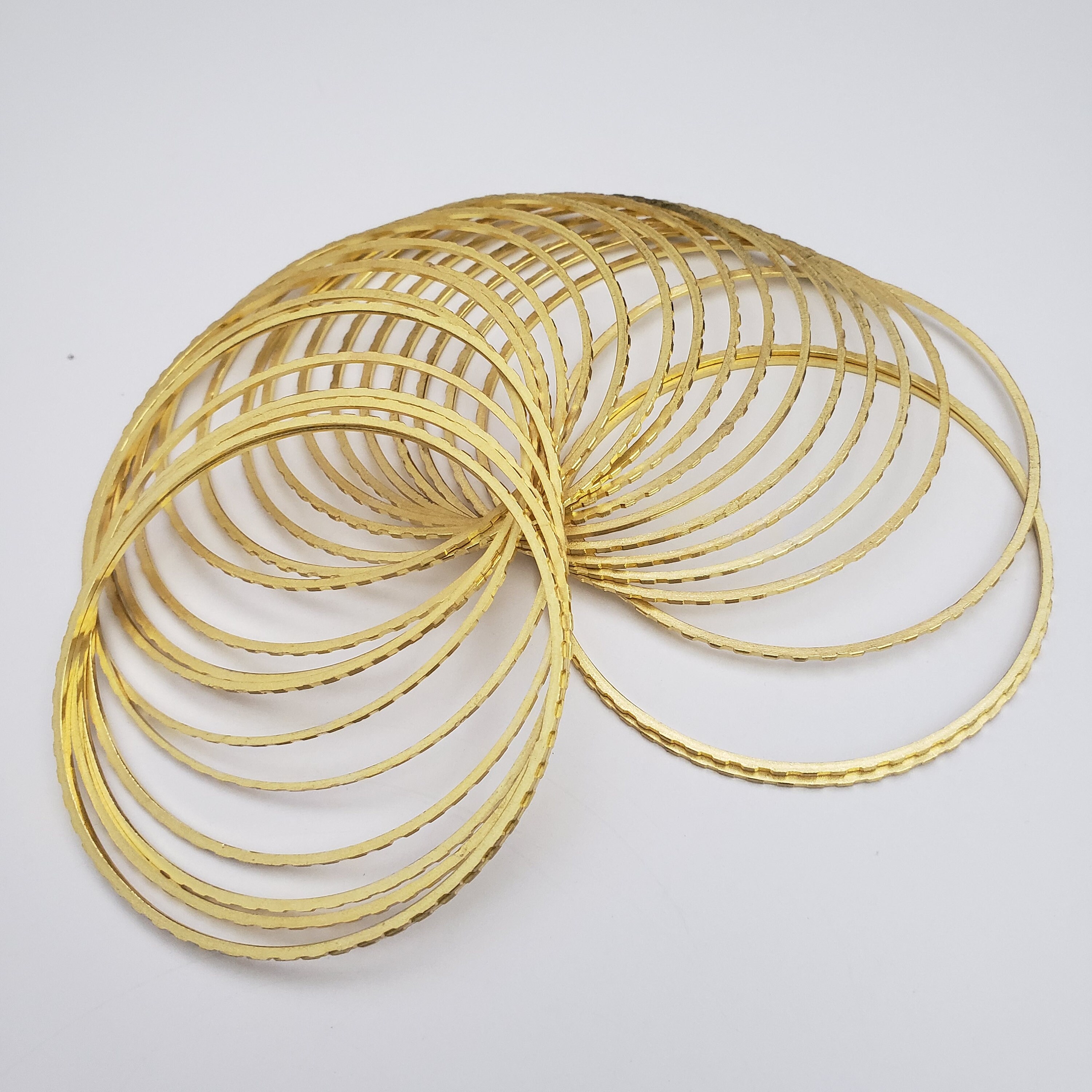 24 Indian Bangles Set, 22k Gold Plated, 24 Thin Bangles Set ...