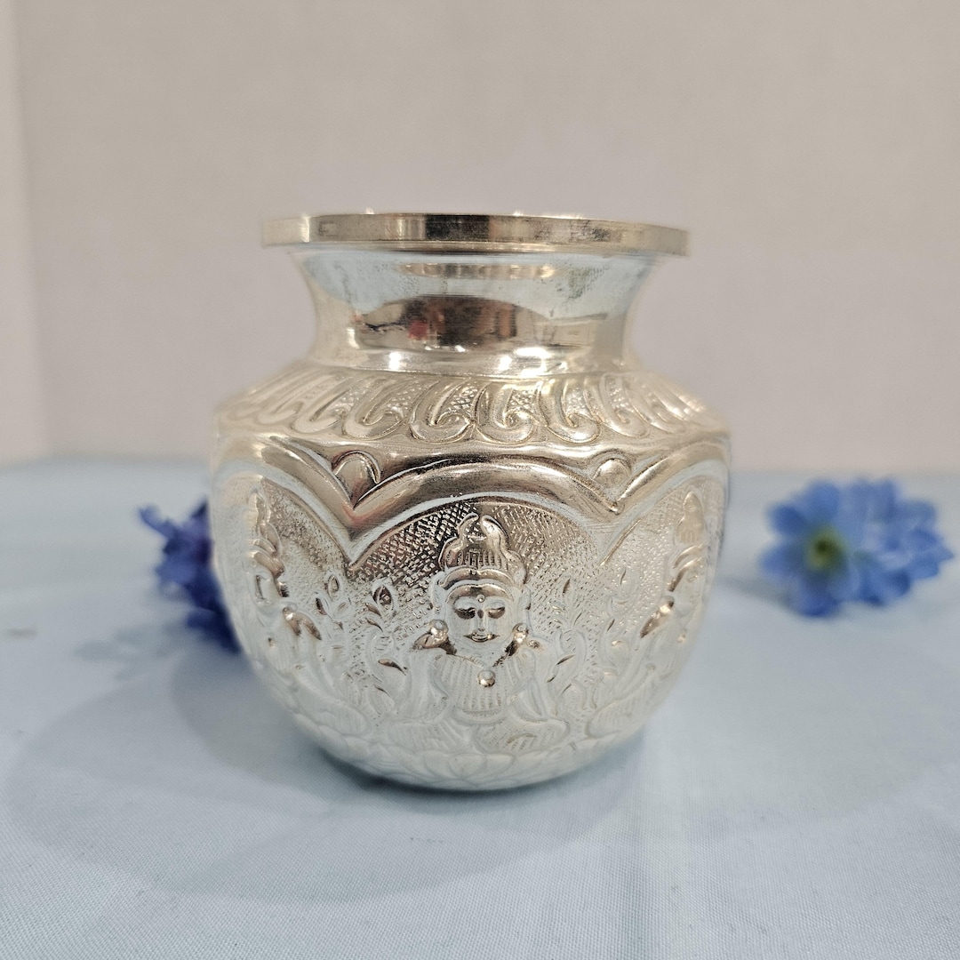 Pure Silver Ashta Lakshmi Kalasam/kalash Pooja Items for Home, Silver ...
