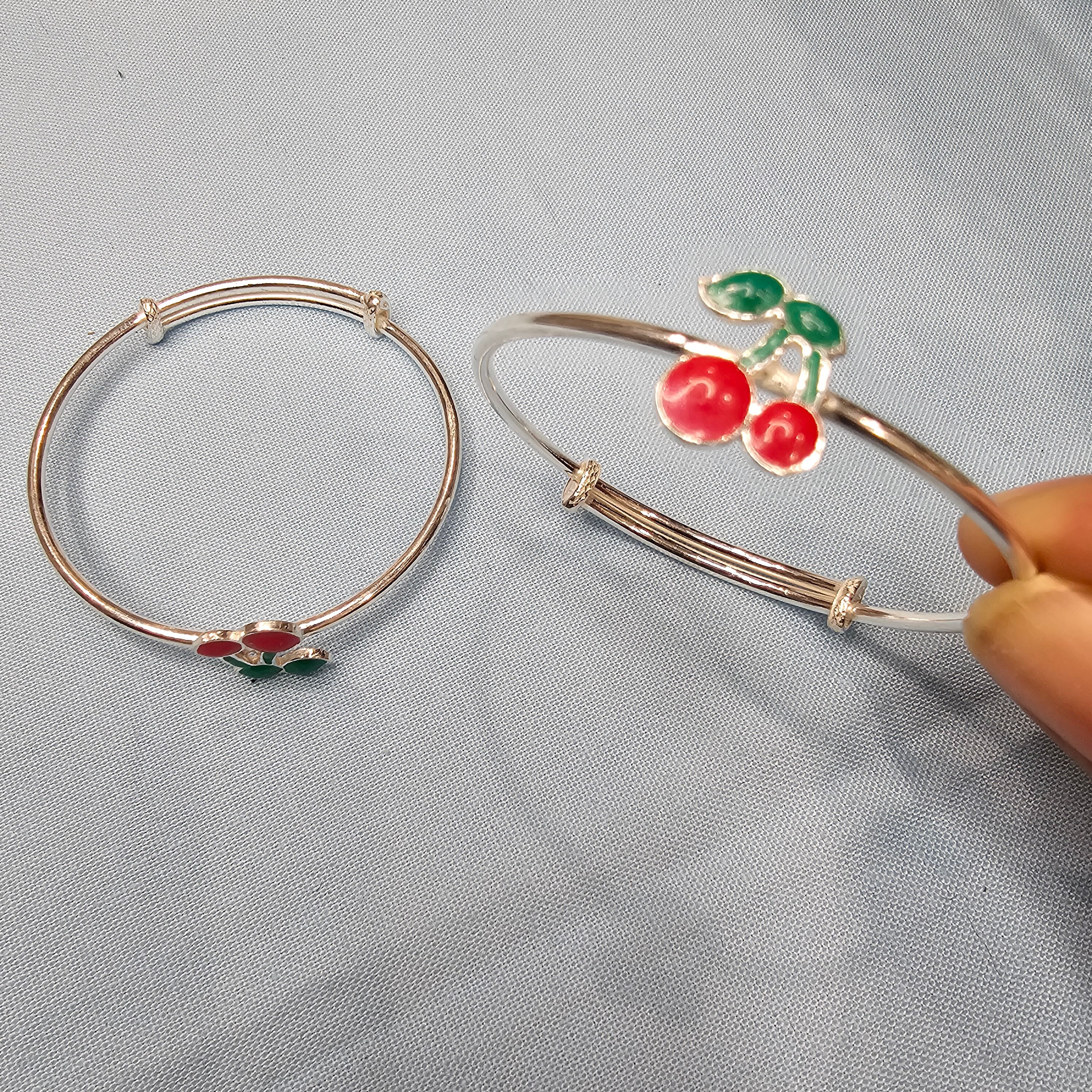 Kids Pure Silver Kada, Infant Bangles, Boy/ Girl Kadas Adjustable, 6 ...