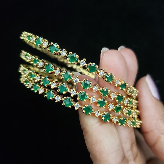 Ruby and emerald bangles designs store