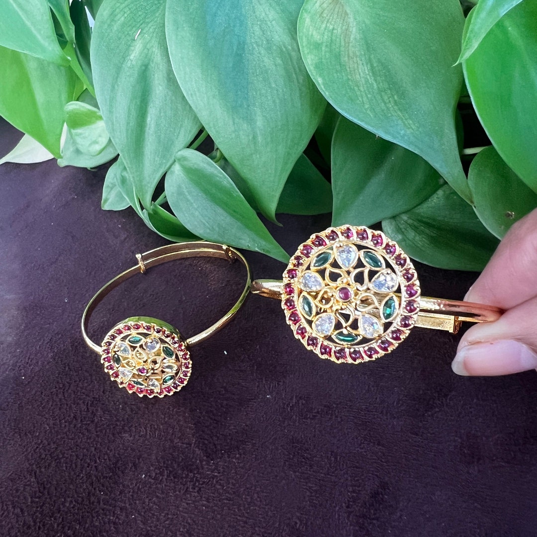 Kids Armlet, Armlet Made With Ads and Semi Precious Ruby and Emeralds ...