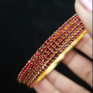 Maroon Color Stone Bangles, Set of 4 Bangles, Mix N Match Bangles - Etsy
