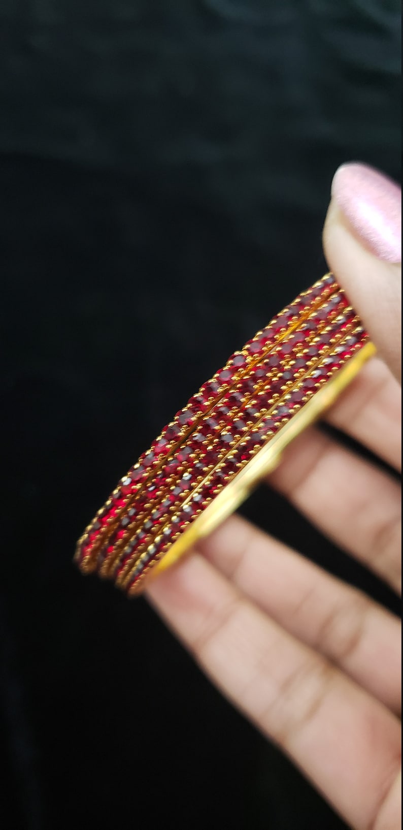 Maroon Color Stone Bangles Set of 4 Bangles Mix N Match - Etsy