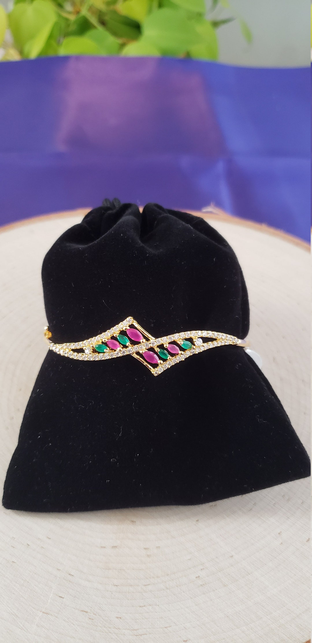 Teenager Bracelet Studded With Cubic Zirconia, Semi Precious Ruby and ...
