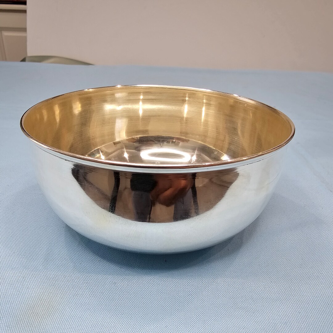 Pure Silver Kids Feeding Bowl, Big Size Bowl, Plain Bowl With Silver ...