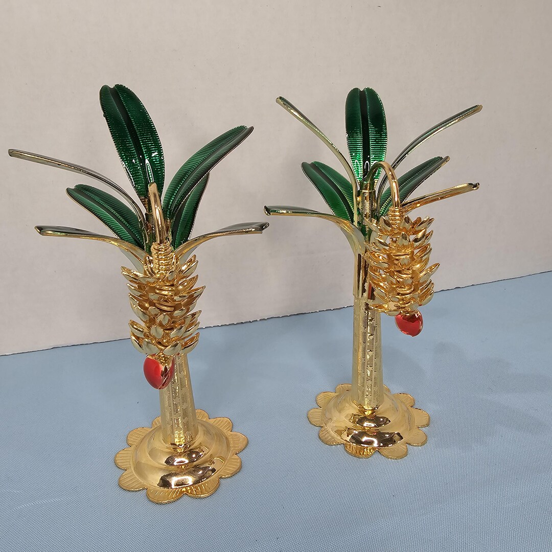 Pure Silver Banana Plants, Full Gold Covering With Green and Red Enamel ...