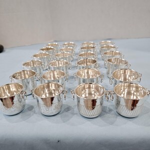 Pure Silver Gangalam, Shanku Chakra and Vinayaka Prasadham Bowls, Small ...