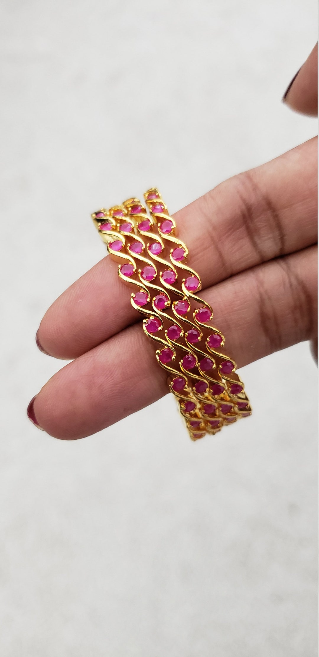 Adult/kids Ruby Bangles Set, Semi Precious Ruby, Set of 4 Bangles, - Etsy