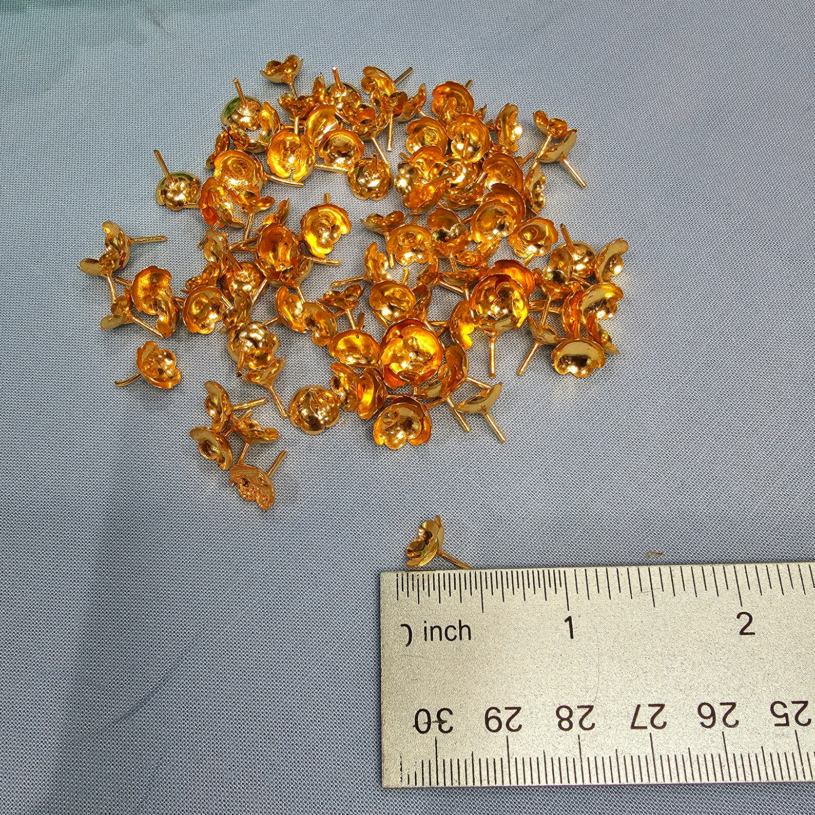 Pure Silver 108 Flowers, 22k Gold Covering Silver Flowers for Pooja ...