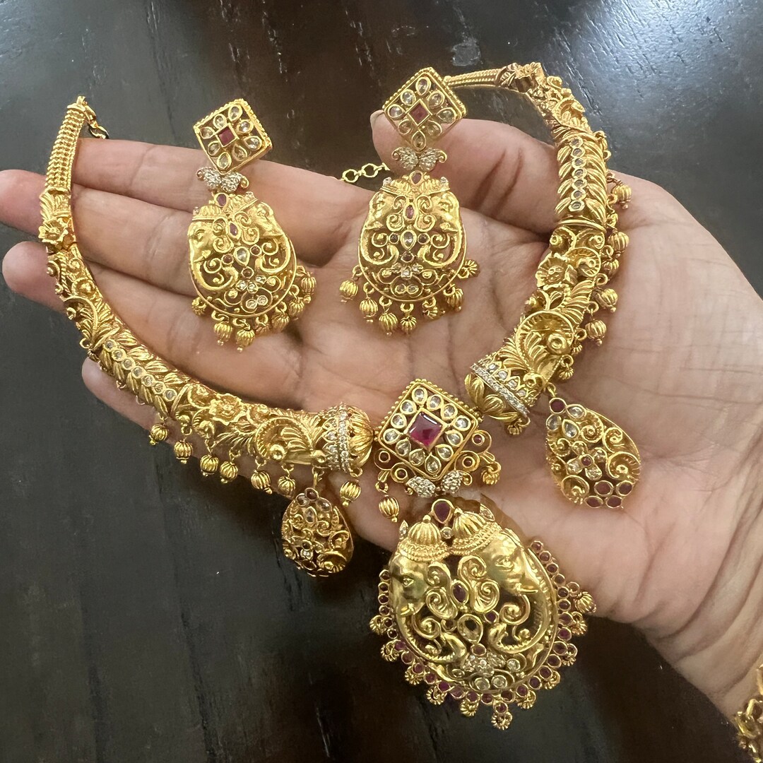 Hasli in Matt Finish, Traditional Jewelry With Pearls, Bollywood ...