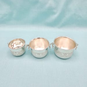 Pure Silver Gangalam, Shanku Chakra and Vinayaka Prasadham Bowls, Small ...