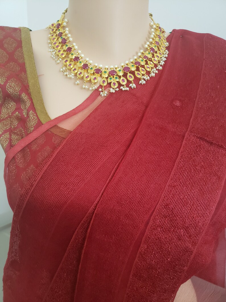 Indian Jewelry, Kempu Jewelry,fashion Jewelry, Ruby, Emerald, Brides ...