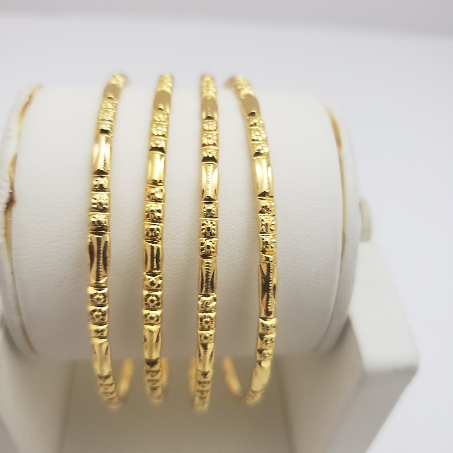 Gold Covering Bangles Set 4 Bangle Set 22k Gold Plated | Etsy