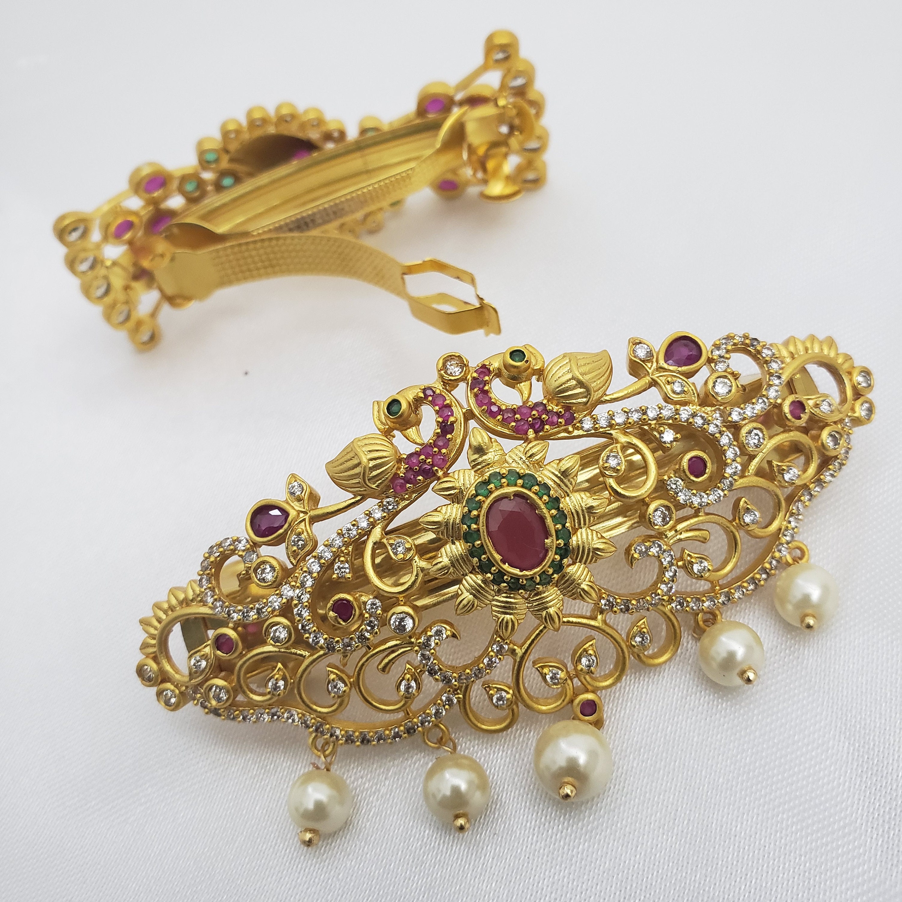 Indian hair clipsGold covering Hair clip Wedding | Etsy