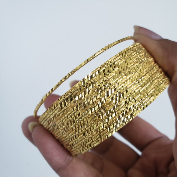Gold Plated Cz Bangles Indian Bangles Set High Quality Bangle Set 22k
