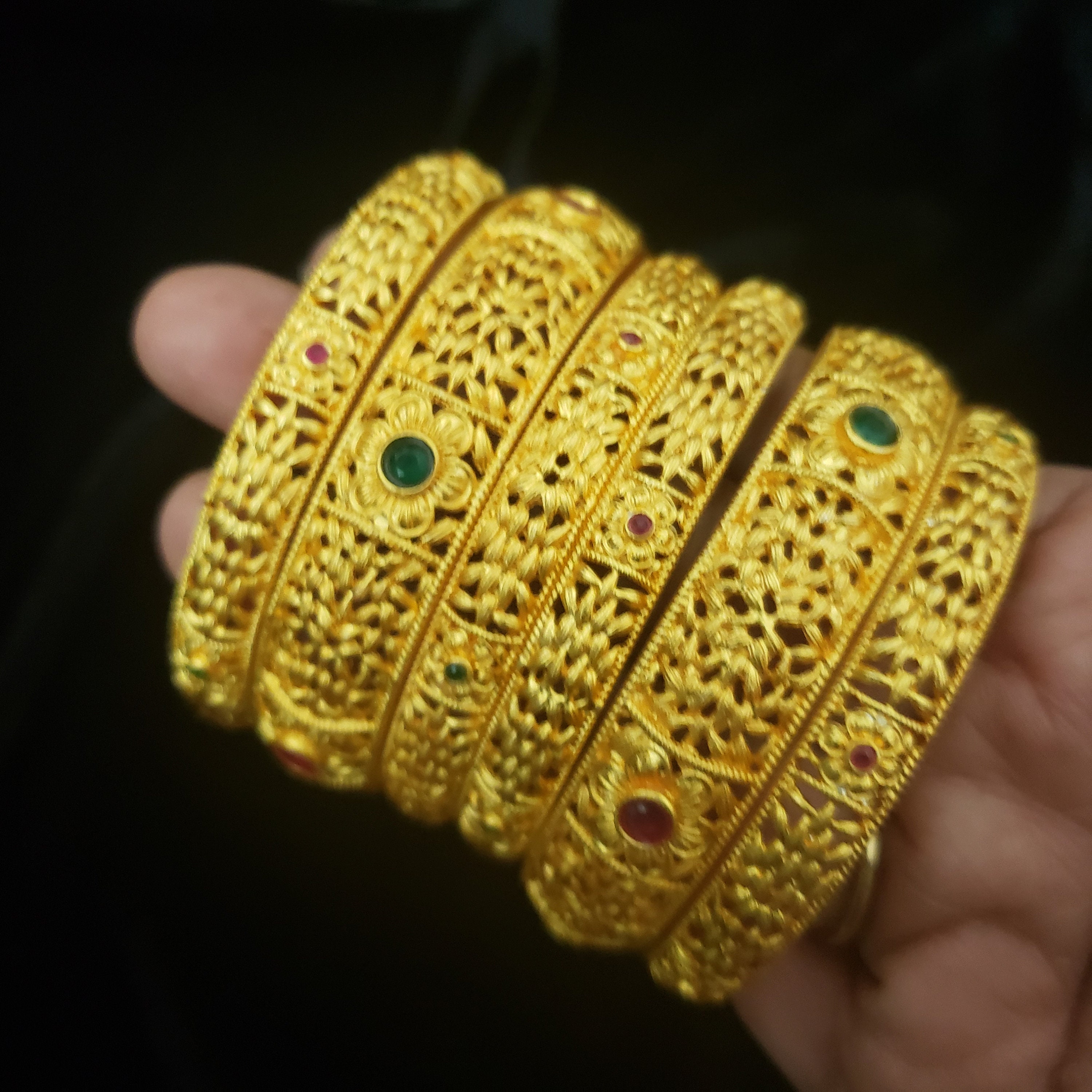 Matte finish Bangles Set 6 Bangle set 22k Gold Plated | Etsy