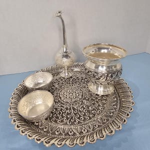 Pure Silver Paneer Butti, Silver Rose Water Sprinkler, Paneer Sambu for ...