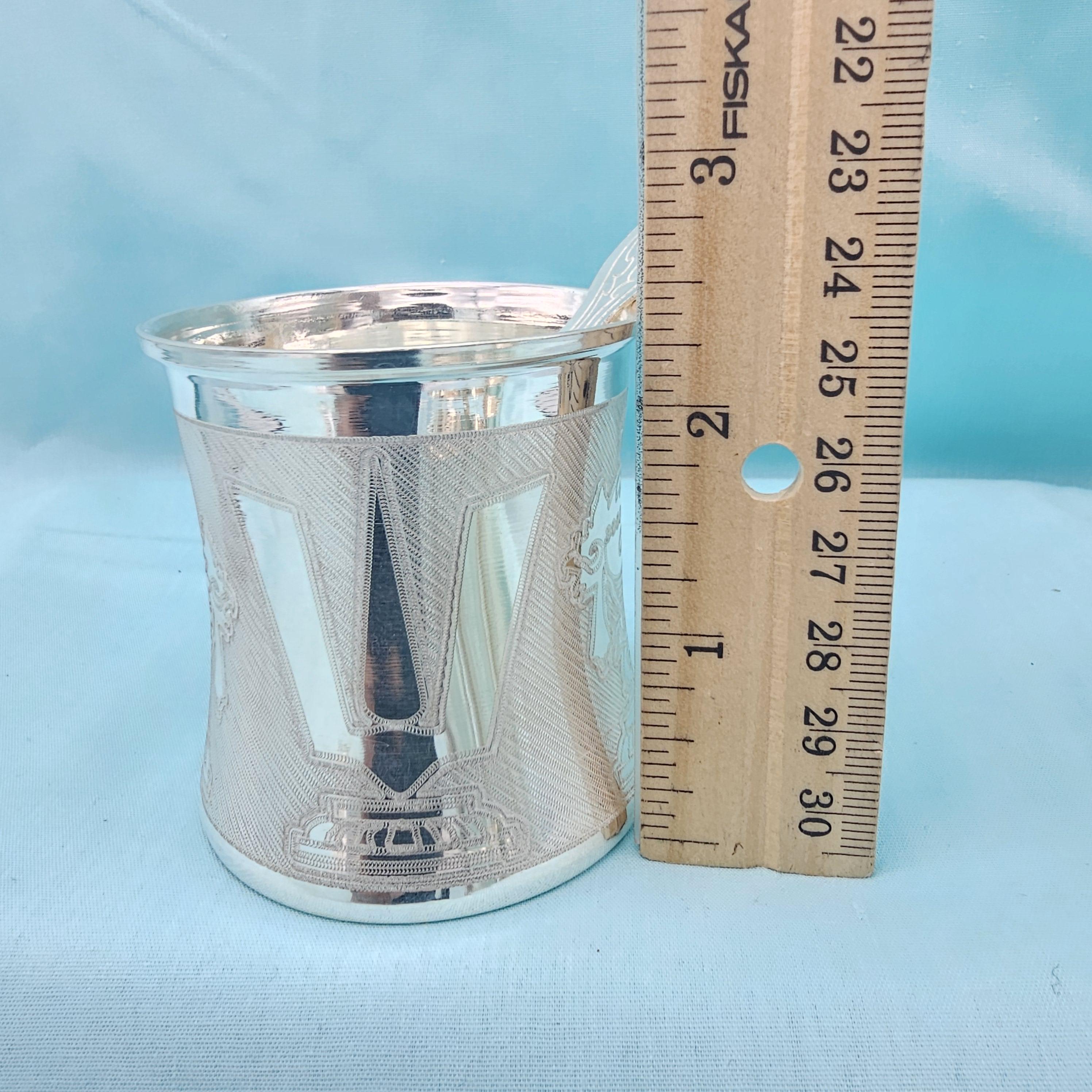 Pure Silver Pancha Patra With Spoon, Shanku Chakra Design, Housewarming ...