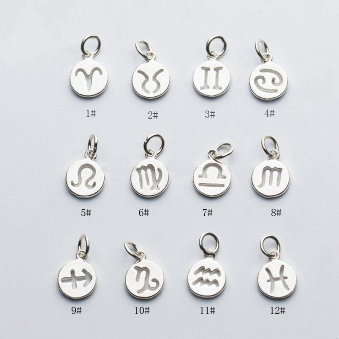 Zodiac Pendent Necklace, 12 Coin Shape Zodiac Signs Pendents With ...