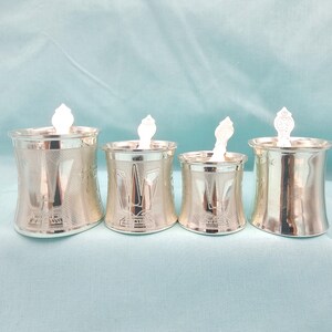 Pure Silver Pancha Patra With Spoon, Shanku Chakra Design, Housewarming ...