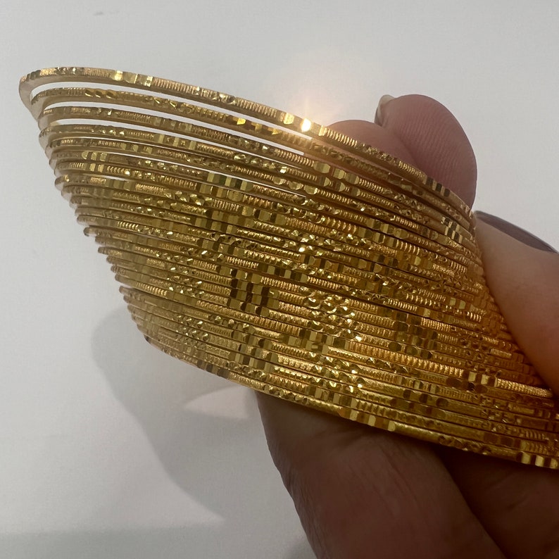 Indian Bangles 22k Gold Plated 24 Bangles Set Traditional - Etsy