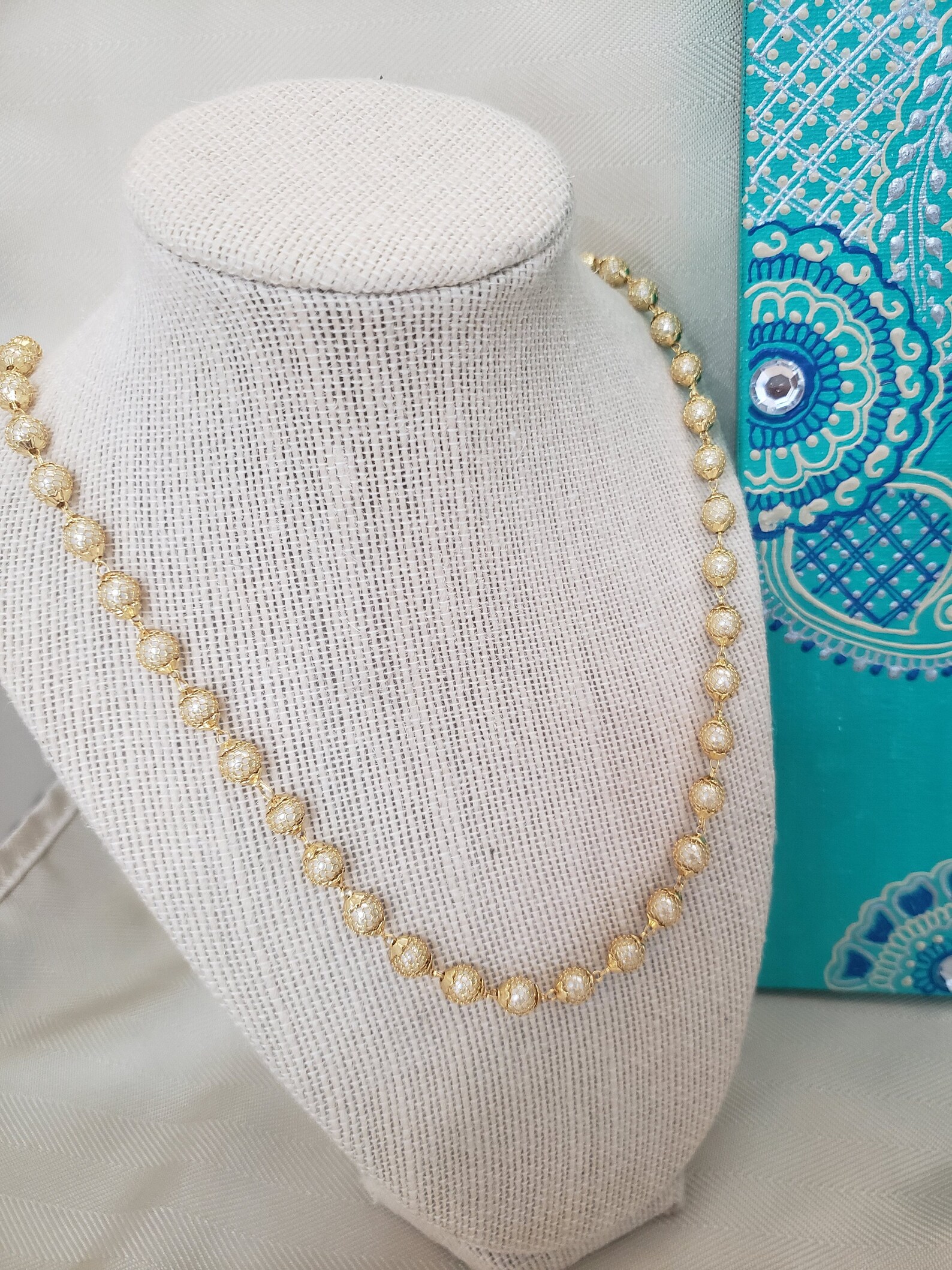 Net Pattern Pearl Necklace High Quality Semi Precious Pearls - Etsy